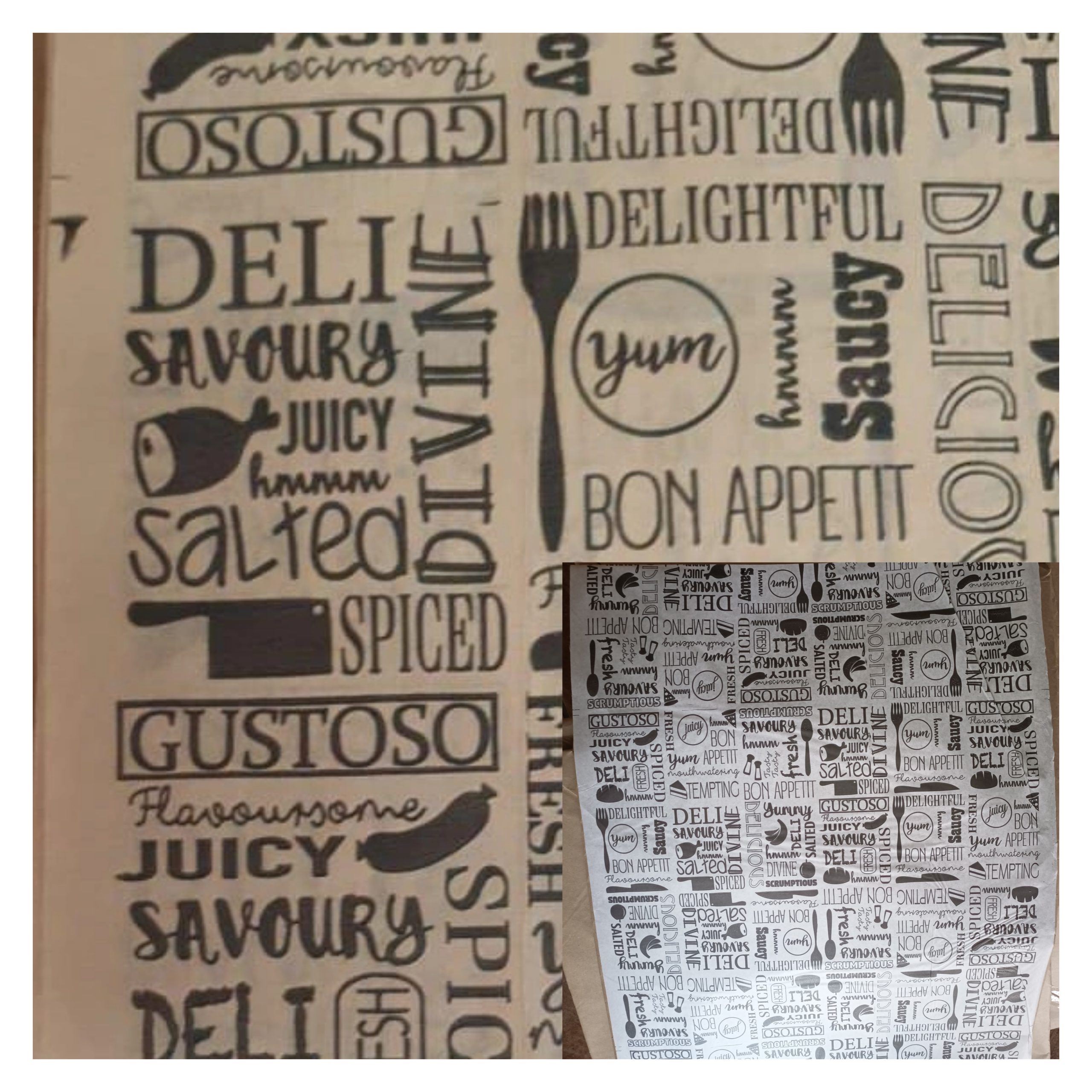 100 Deli Sheets White Printed 40X50cm - Just About Anything